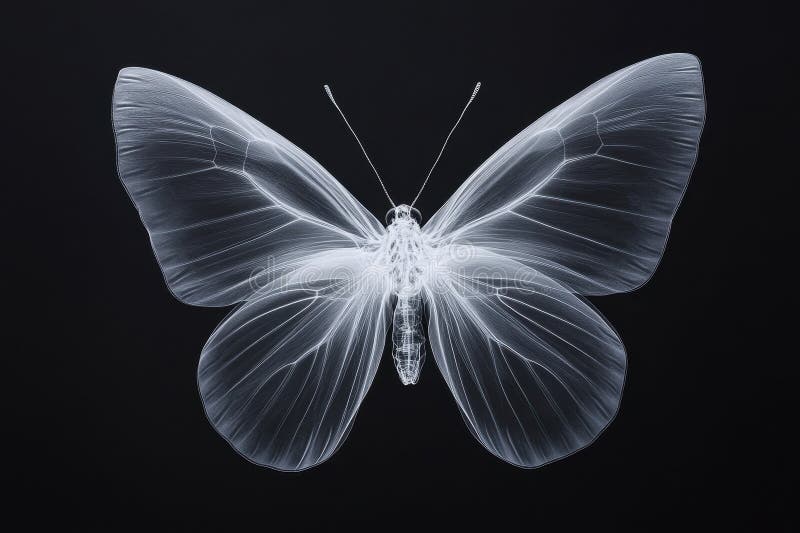 X Ray Butterfly Stunning Transparent Wings on Dark Background Stock ...