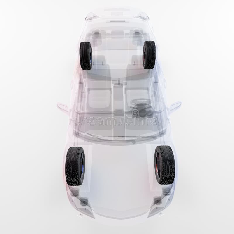 X-ray Car Isolated on White Stock Illustration - Illustration of ...