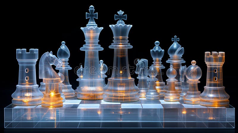 An X-ray of the Chess Pieces on the Board. Stock Illustration - Illustration of games, person ...