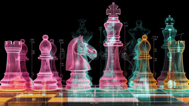 An X-ray of the Chess Pieces on the Board. Stock Illustration ...