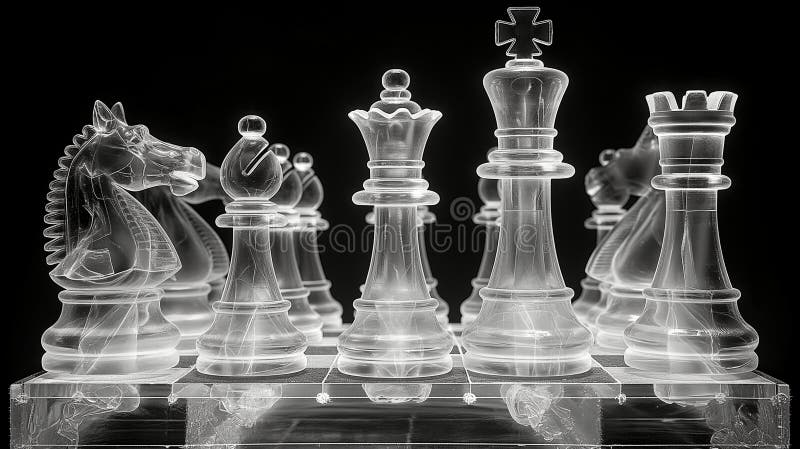 An X-ray of the Chess Pieces on the Board. Stock Illustration ...