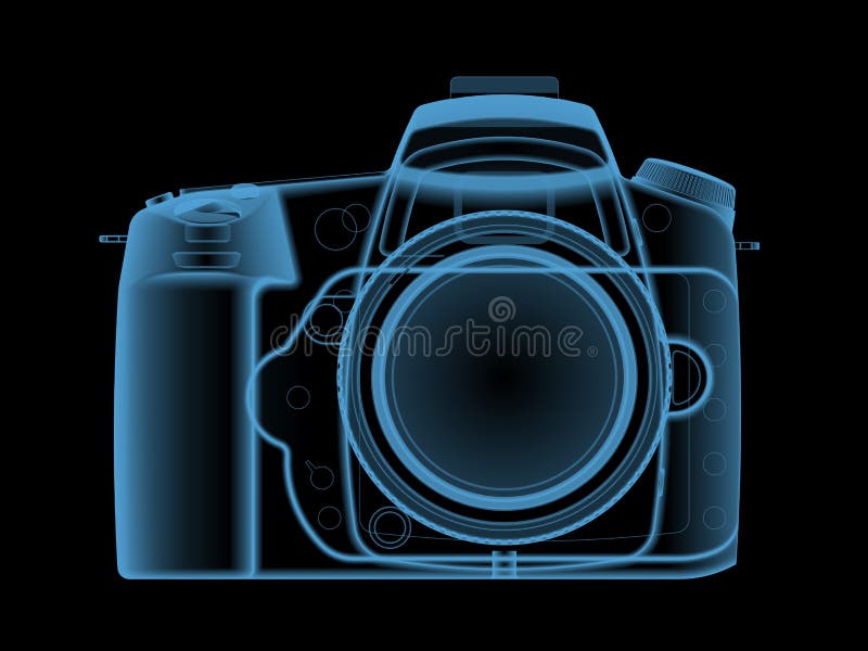 X-ray of a Digital Photo Camera. Stock Illustration - Illustration of ...