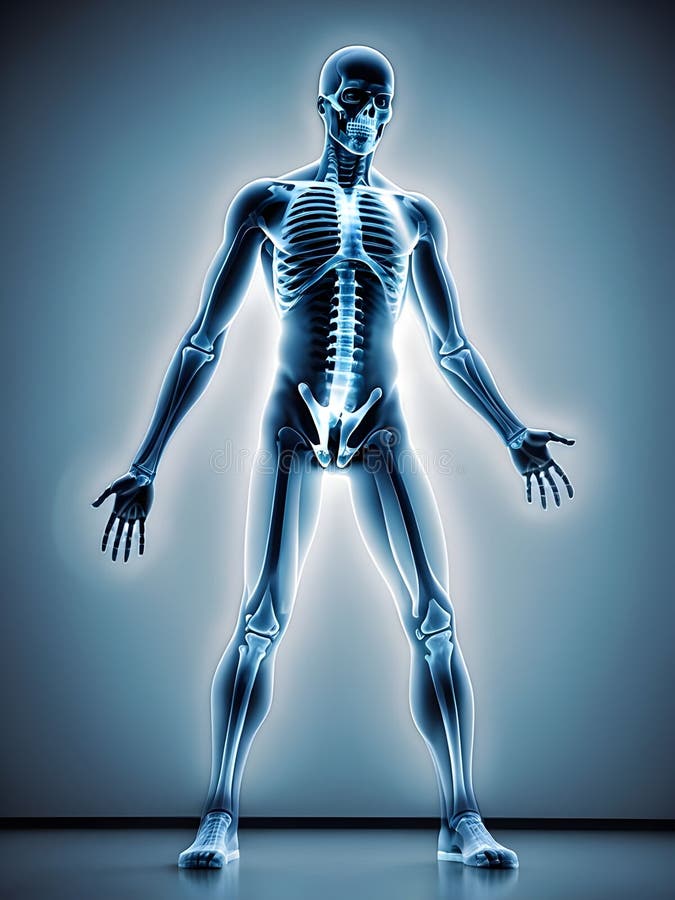 3d X Ray Effect Man in Studio Stock Illustration - Illustration of ...