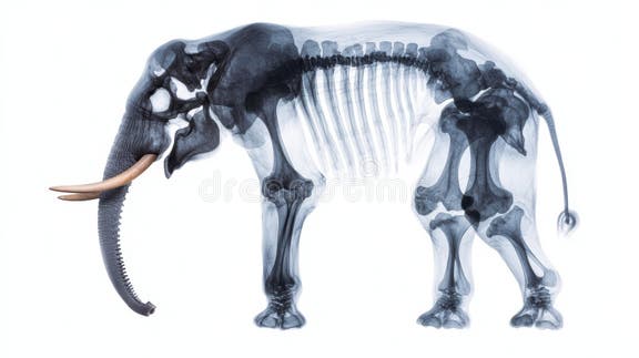 X-ray of elephant skeleton stock illustration. Illustration of ribs ...
