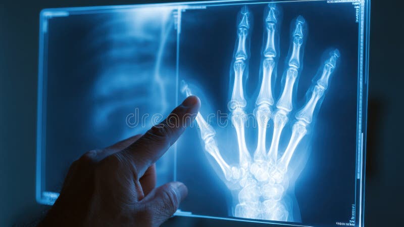 X Ray Examination Hand Doctors Pointing Lightbox Medical Setting Stock ...
