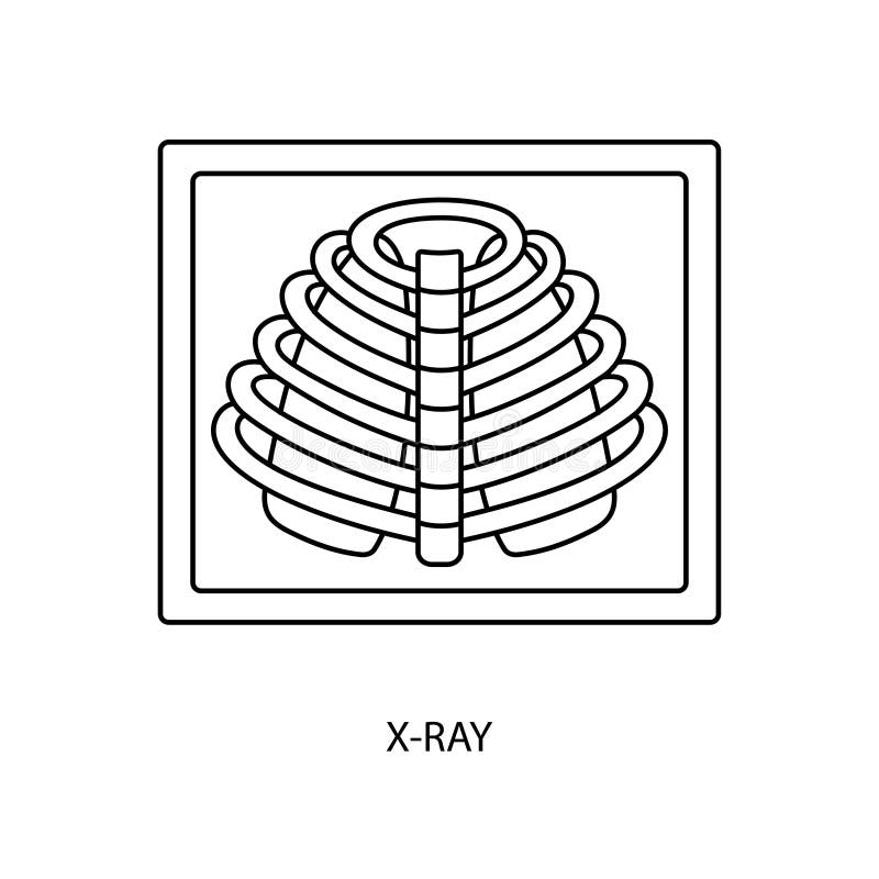 X-ray Examination Line Icon in Vector, Illustration for Medical Clinic ...