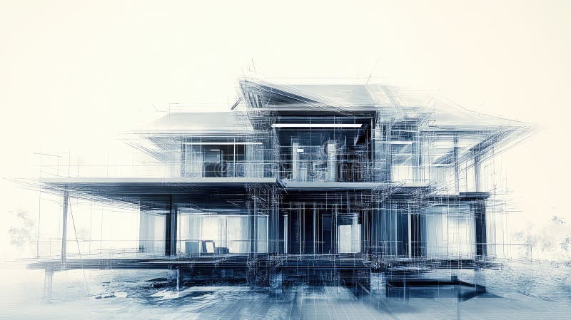 X X-ray of House Under Construction Stock Illustration - Illustration ...