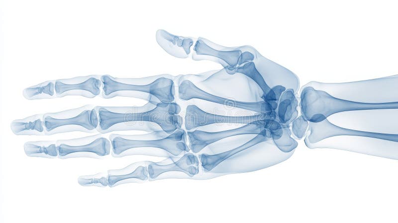 X-ray of Human Hand Bones, Top View Stock Illustration - Illustration ...
