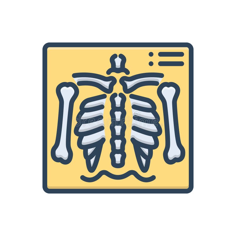 Color Illustration Icon for X Ray, Bone and Chest Stock Illustration ...