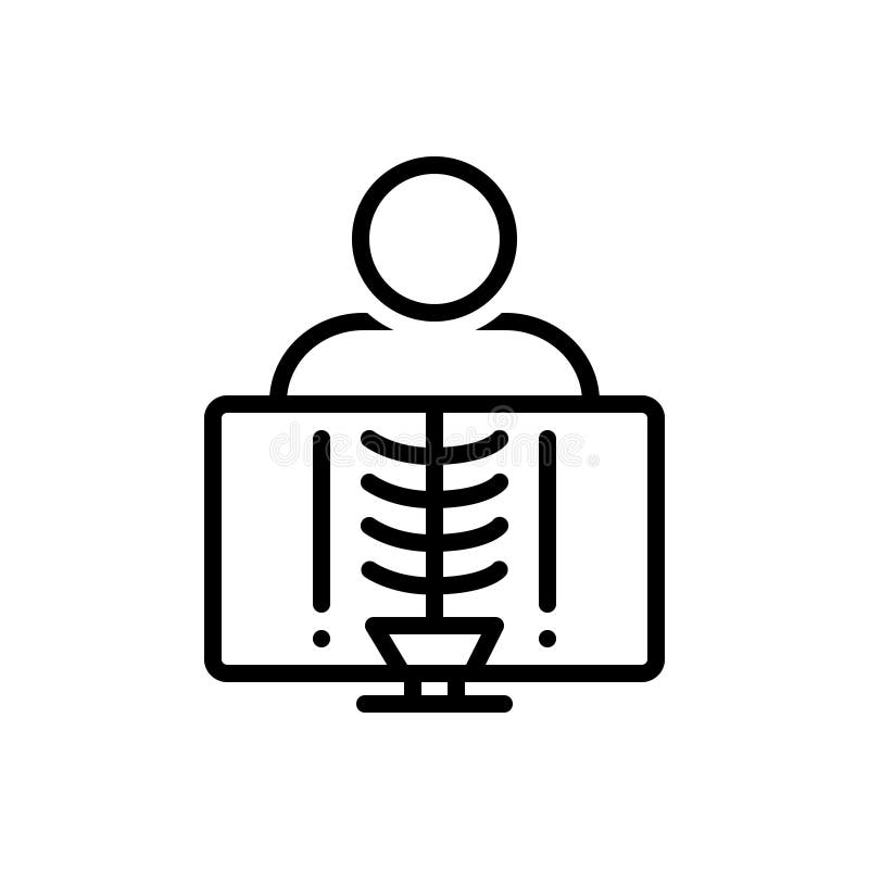 Black Line Icon For X Ray, Radiology And Medical Stock Vector ...