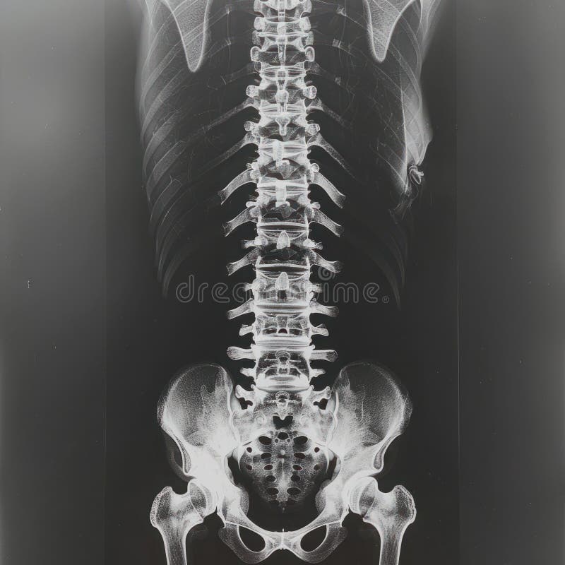 X-ray Image of the Back Bone Stock Illustration - Illustration of ...