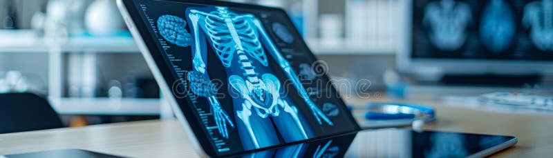 X-ray Image Displayed on a Laptop Screen in a Doctor S Office Stock ...