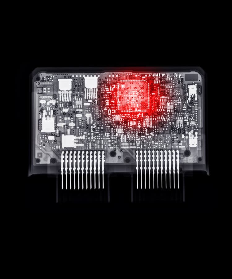 X-ray Image of Engine Control Unit or ECU Stock Image - Image of ...