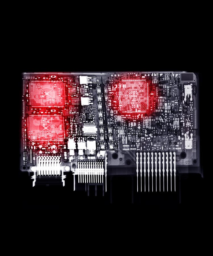 X-ray Image of Engine Control Unit or ECU Stock Image - Image of ...