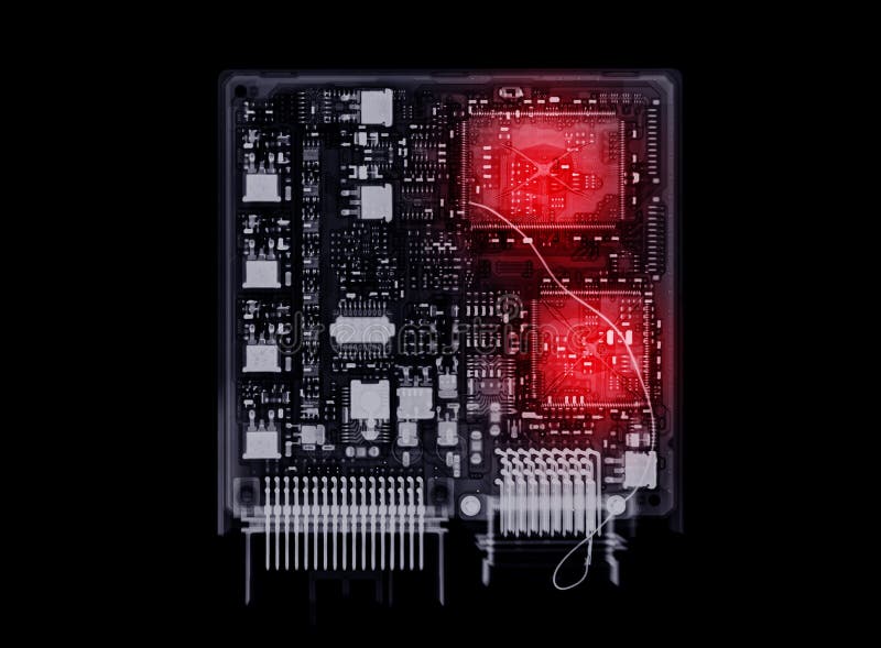 X-ray Image of Engine Control Unit or ECU Stock Image - Image of ...
