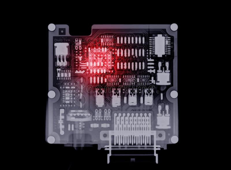 X-ray Image of Engine Control Unit or ECU Stock Image - Image of metal ...