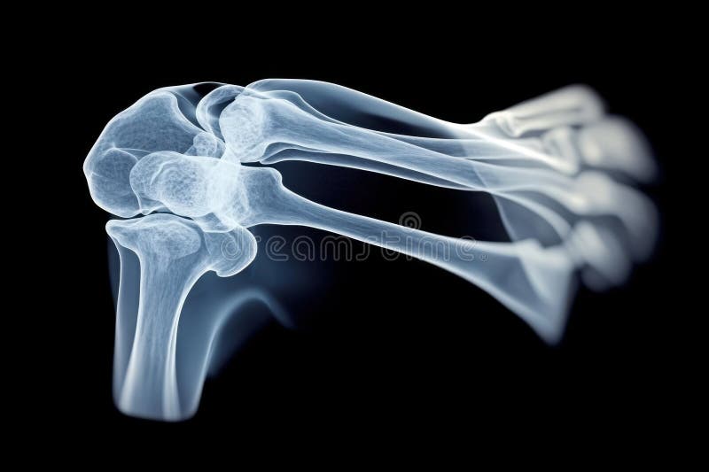 X-ray Image of a Human Arm Showing Bones and Joints Stock Illustration ...