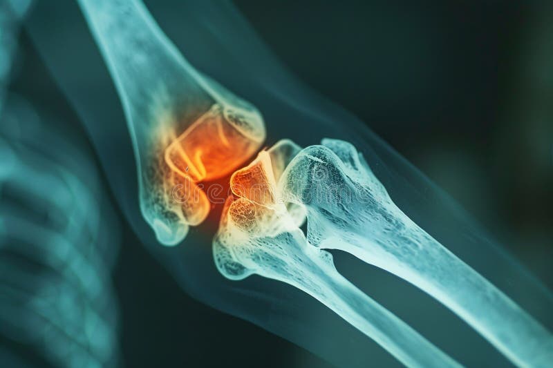 Xray Image of a Human Elbow with Pain Stock Illustration - Illustration ...
