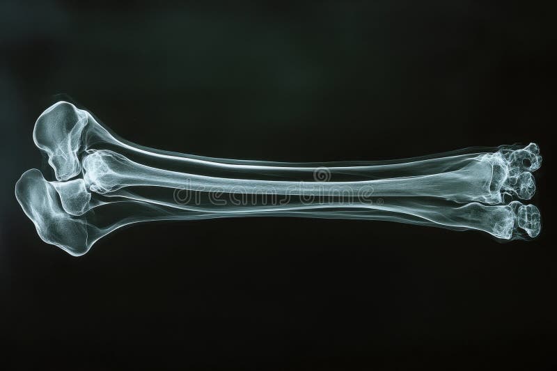X-ray Image of a Human Forearm Bone, Showcasing Skeletal Structure for ...