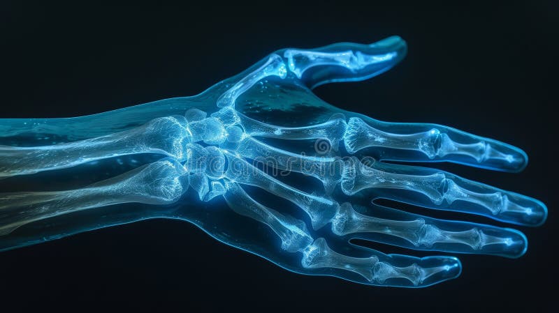 X-ray Image of a Human Hand and Arm, Showing the Bones in Detail Stock ...