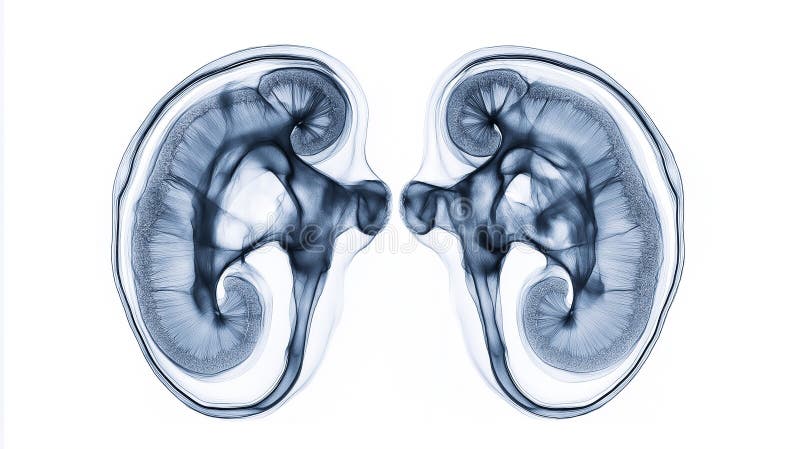 X-ray Image of Human Kidneys on White Background Stock Illustration ...