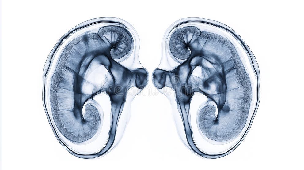 X-ray Image of Human Kidneys on White Background Stock Illustration ...