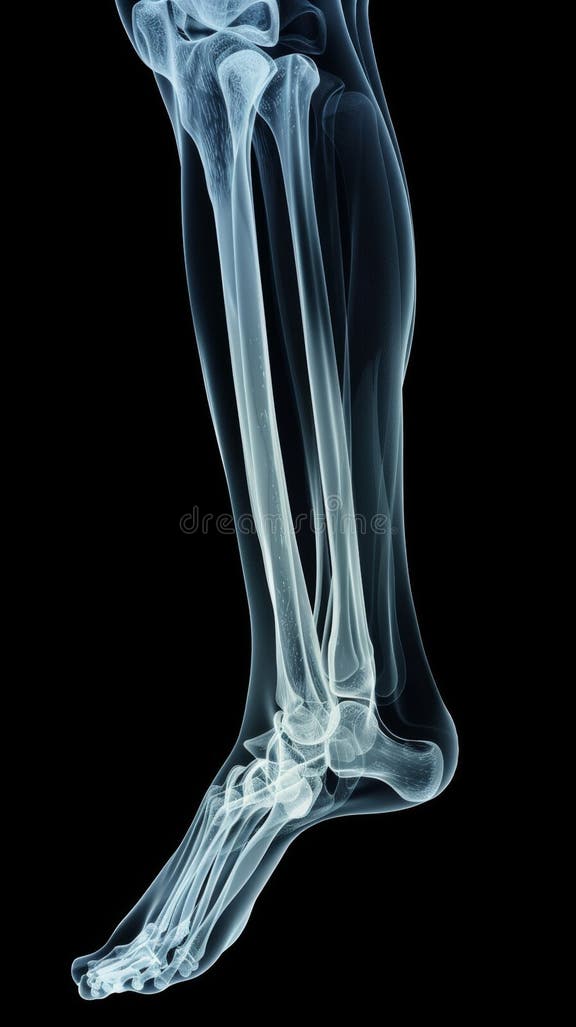 X-ray Image of a Human Leg and Foot Stock Photo - Image of ...
