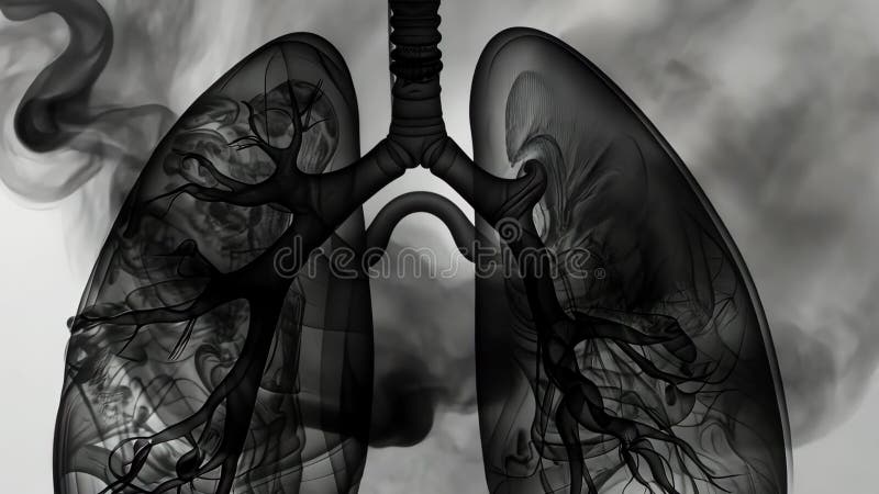 X-ray Image of Human Lungs with Visible Smoke Patterns Stock Footage ...