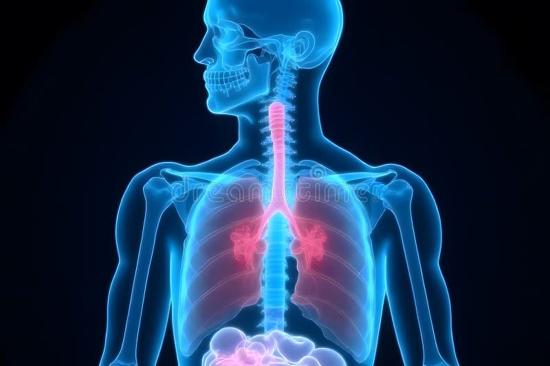 An X-ray Image of the Human Respiratory System Created by AI Stock ...