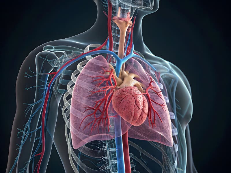 An X-ray Image of the Human Respiratory System Created by AI Stock ...