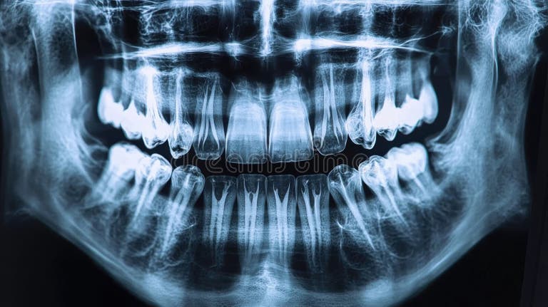 X-ray Image of a Human Tooth Showing Dental Structure and Potential ...