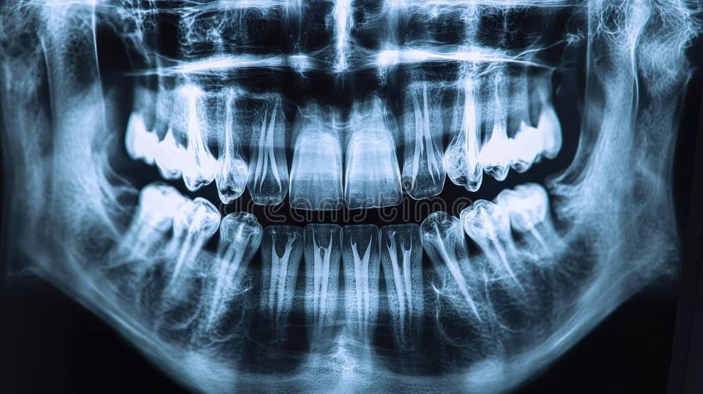 X-ray Image of a Human Tooth Showing Dental Structure and Potential ...