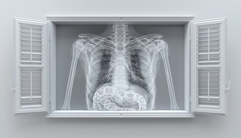 X-ray View through an Open Window Stock Image - Image of window, design ...