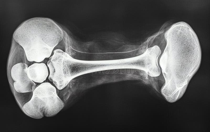 X-ray Image of a Human Upper Arm Showing the Humerus and Associated ...