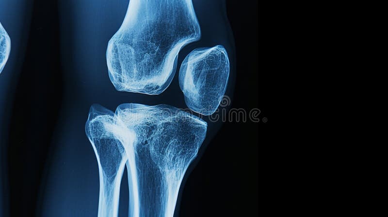 X-ray Image of the Knee Anatomy and Joint Structures Stock Illustration ...