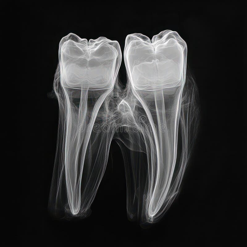 X-ray Images of Molars and Tooth Roots Stock Illustration ...