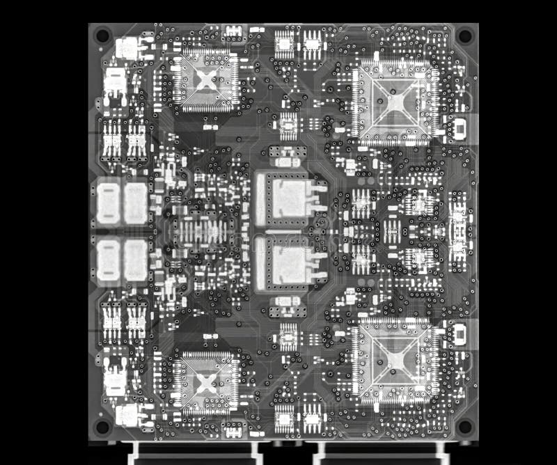 X-ray Image of Mother Board of Engine Control Unit or ECU in Motorcycle ...