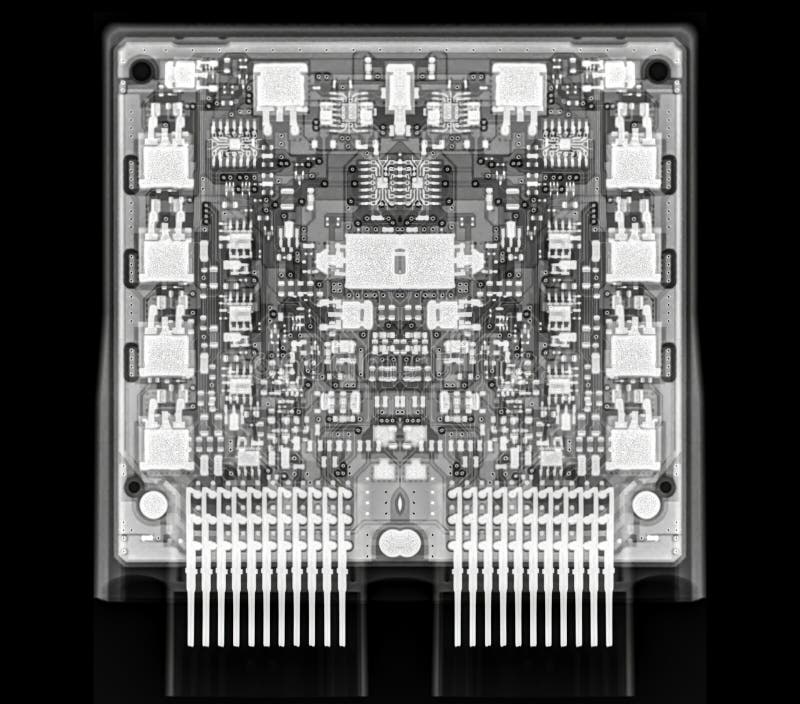 X-ray Image of Mother Board of Engine Control Unit or ECU in Motorcycle ...