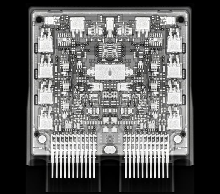 X-ray Image of Mother Board of Engine Control Unit or ECU in Motorcycle ...