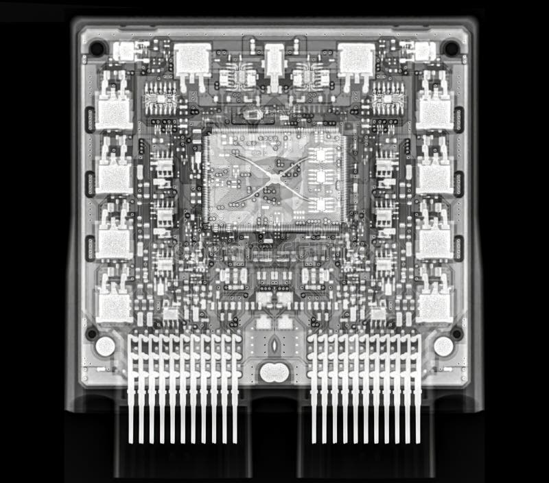 X-ray Image of Mother Board of Engine Control Unit or ECU in Motorcycle ...