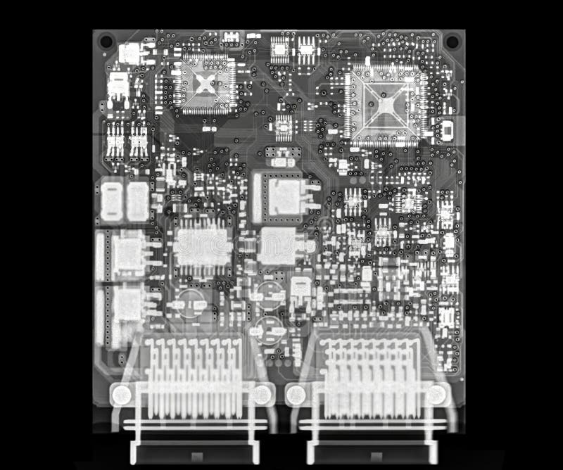 X-ray Image of Mother Board of Engine Control Unit or ECU in Motorcycle ...