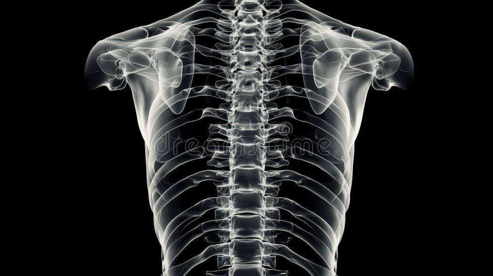 X-ray Depiction of the Upper Spine Showcasing Structural Anatomy in a ...