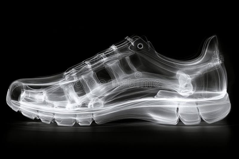 X Ray Image of Shoe Highlighting Outsole and Structure Stock ...