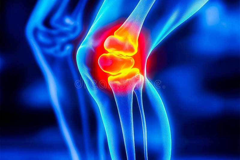 X-ray Image Shows Bone and Joint Problems in Red Stock Illustration ...