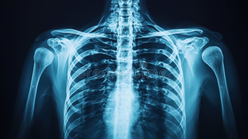 Detailed X-ray Image of Human Thorax and Spine in Medical Context Stock ...