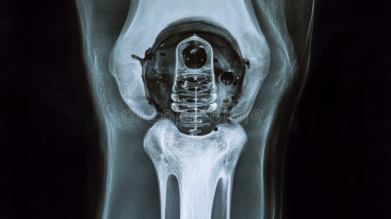 X-ray of Knee Joint with an Artificial Implant Showing Its Placement ...