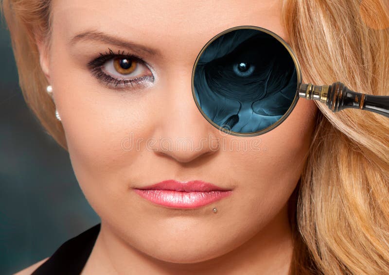 X-ray with a Magnifying Glass from the Visual Field of a Person`s Jaw ...