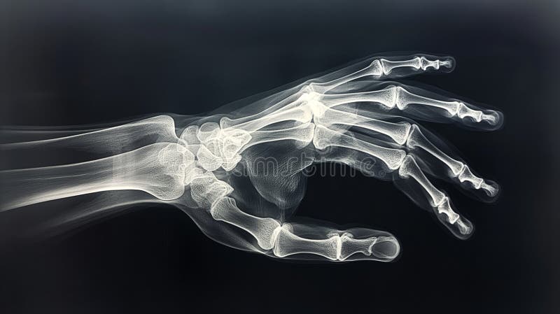 An X-ray Picture of the Human Hand Stock Illustration - Illustration of ...