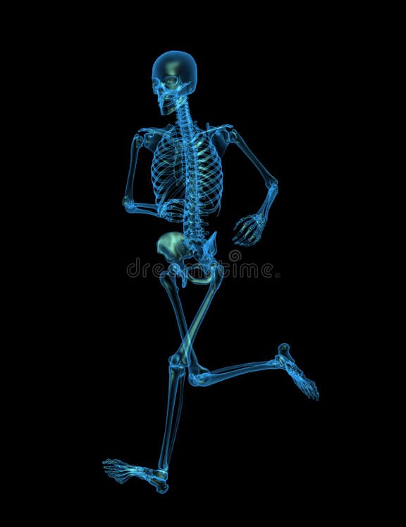 X-ray runing skeleton stock illustration. Illustration of concept ...