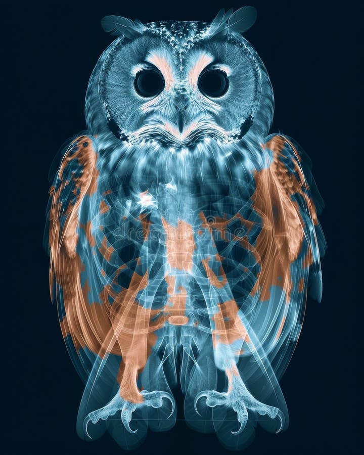 X Ray Scan of an Owl in the Style of Positron Emission Tomography ...